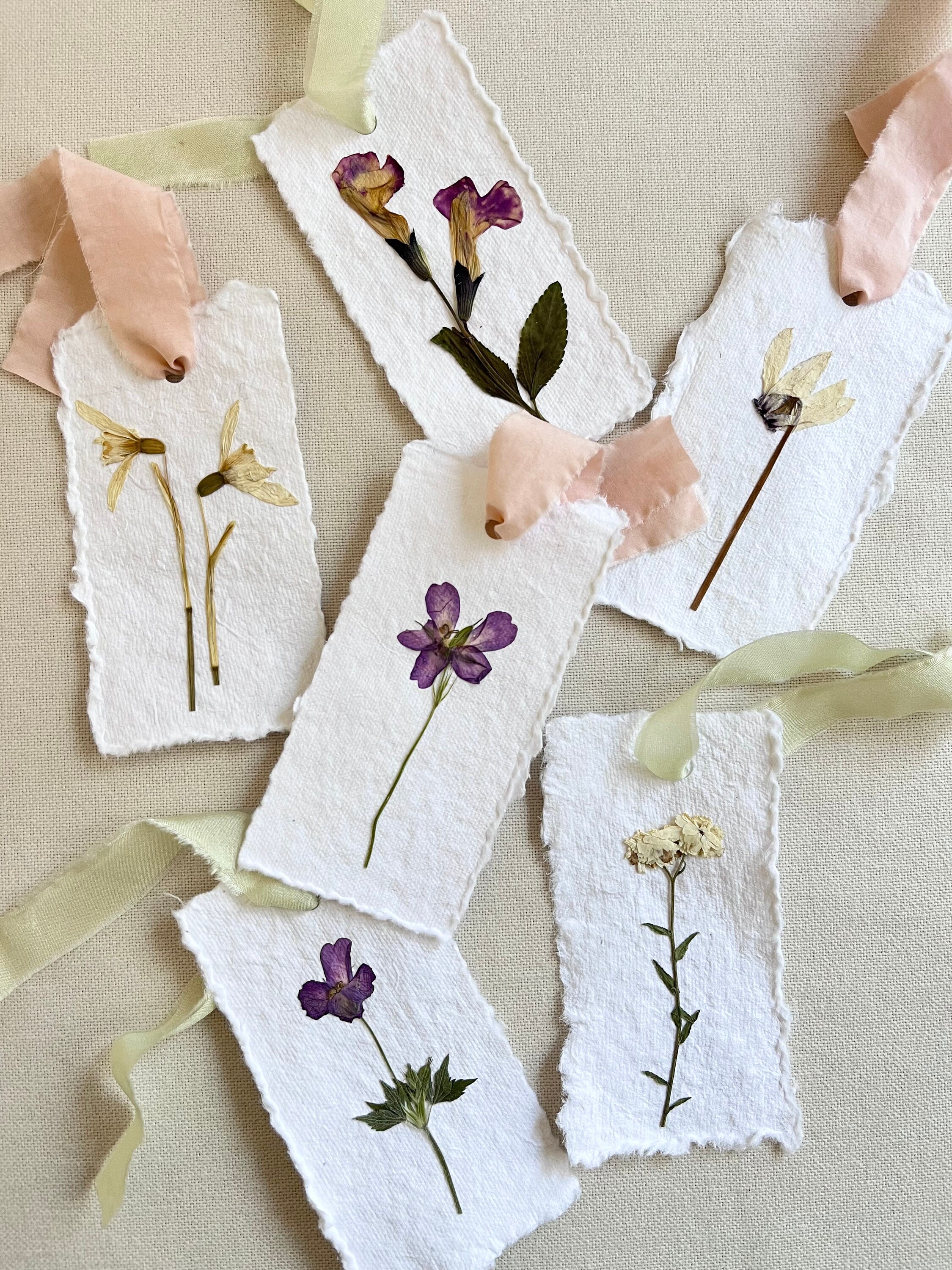 Pressed Flower Handmade Gift Tag Bookmark - Etsy