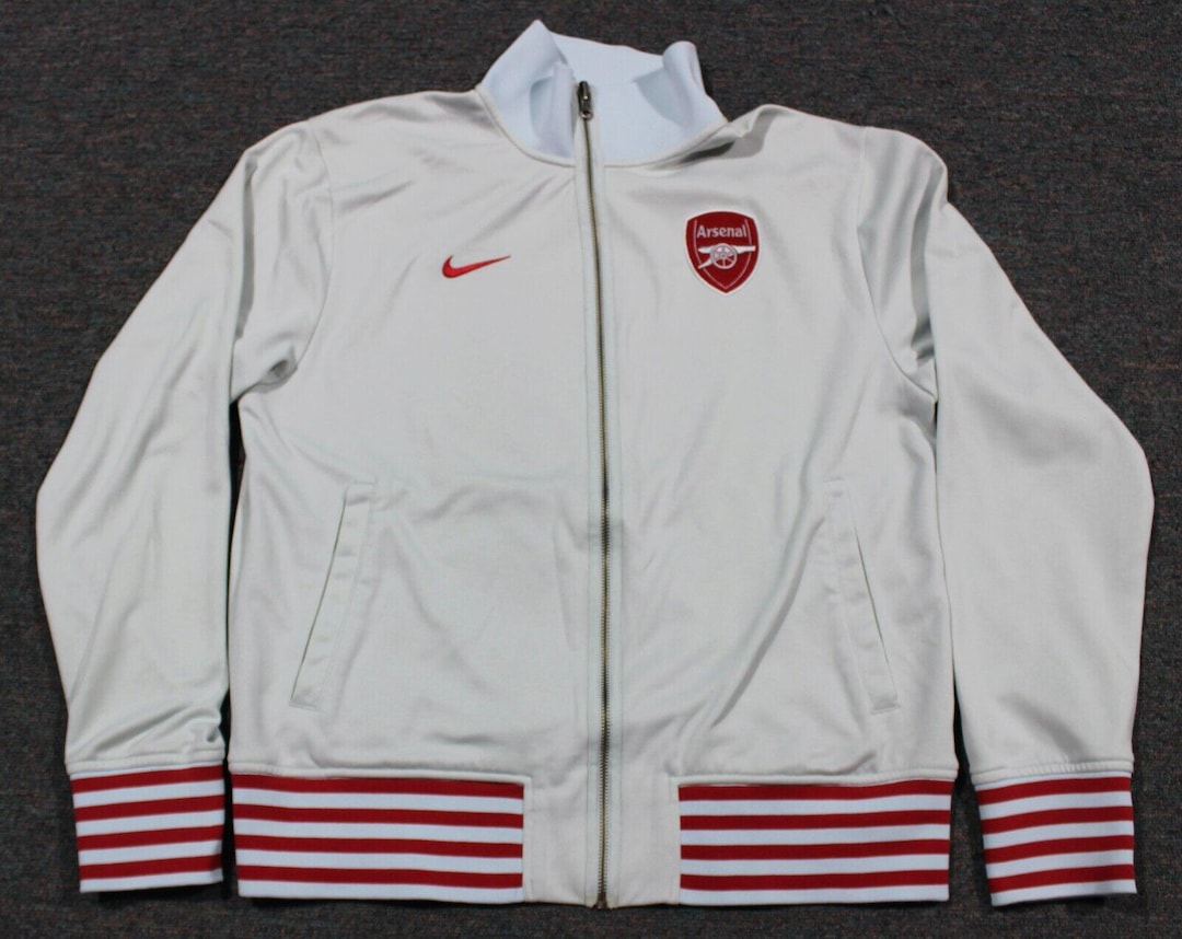 Arsenal FC Football Club Warm up Full Zip Track Jacket Medium Nike Gray ...