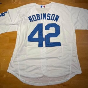 MLB Baseball Los Angeles Dodgers Jackie Robinson #42 Sewn Jersey XL White - Etsy