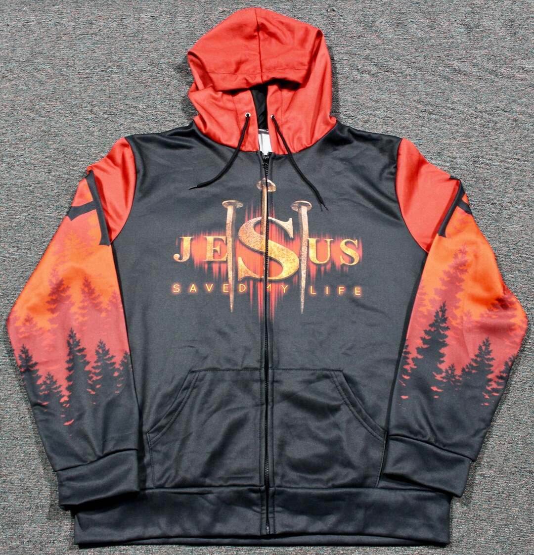 Jesus Christ Saved My Life Cross Full Zip Hoodie Jacket Sweatshirt ...