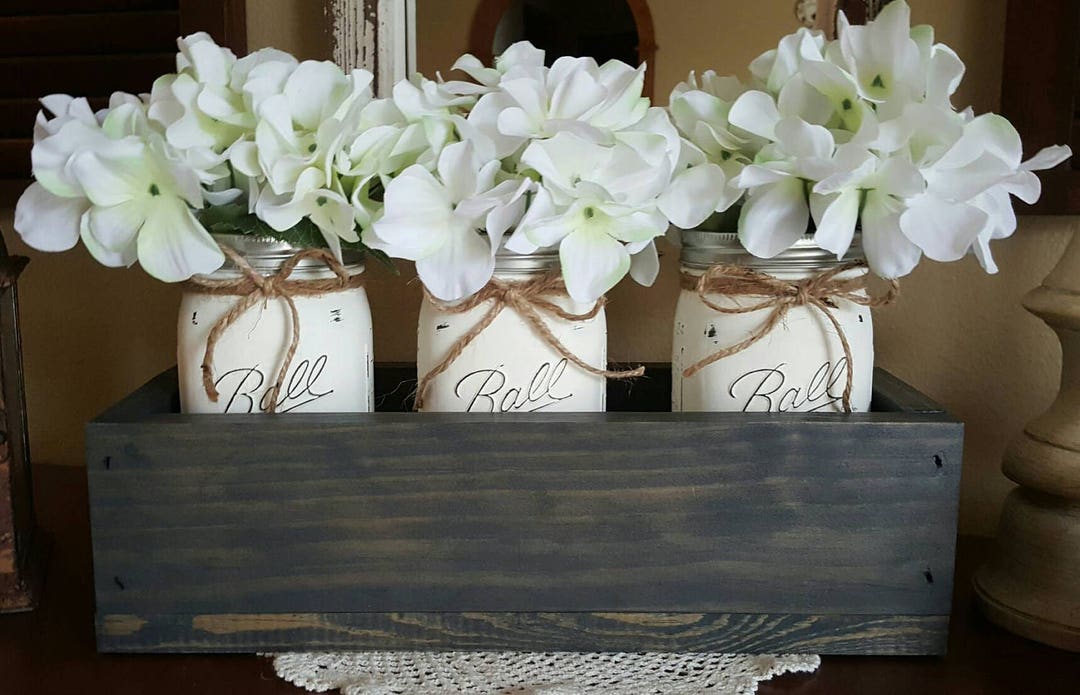 Mason Jar Box Mason Jars Rustic Decor Mason Jar - Etsy