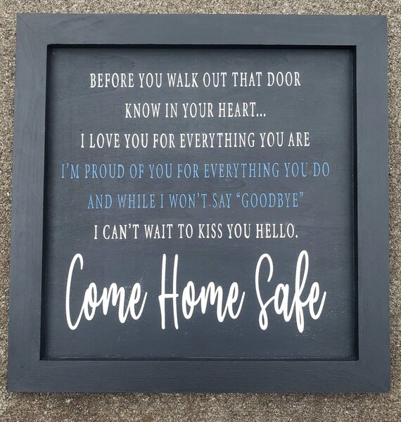 Come Home Safe Wood Sign Rustic Home Decor Gallery Wall | Etsy