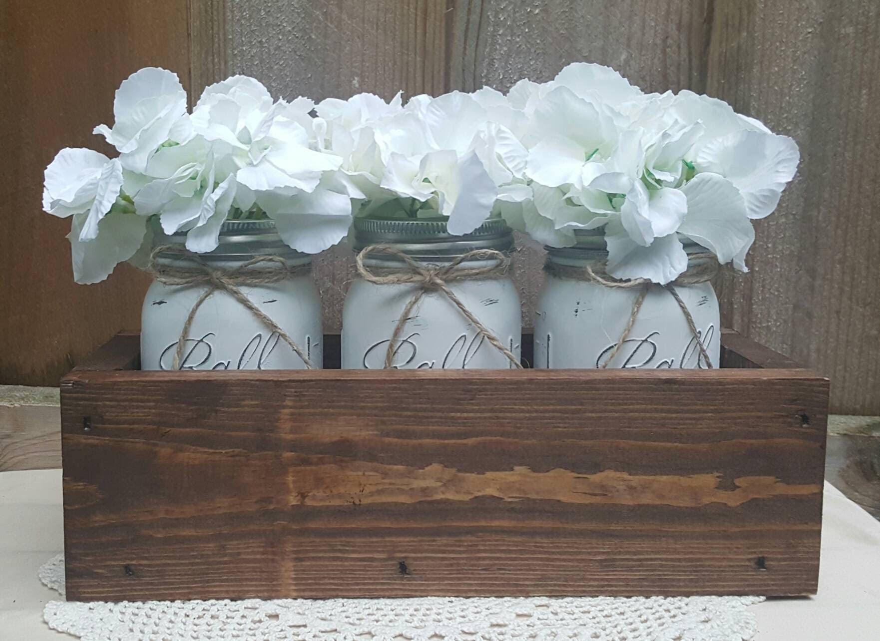 Mason jar box mason jars rustic decor mason jar | Etsy