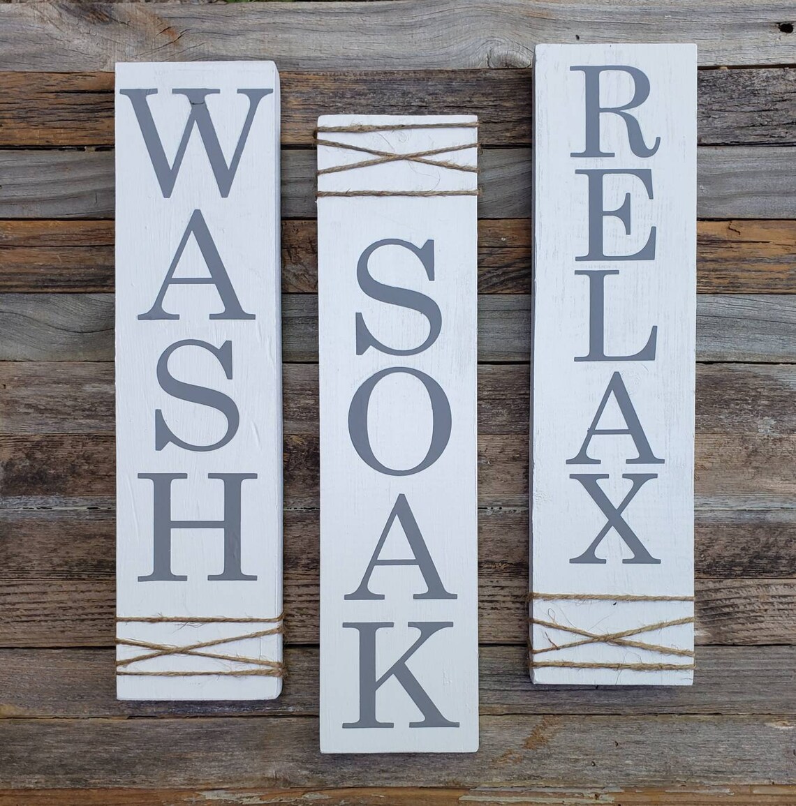 Rustic Bathroom Signs Wash Relax Soak Bath Signs Rustic Wall - Etsy
