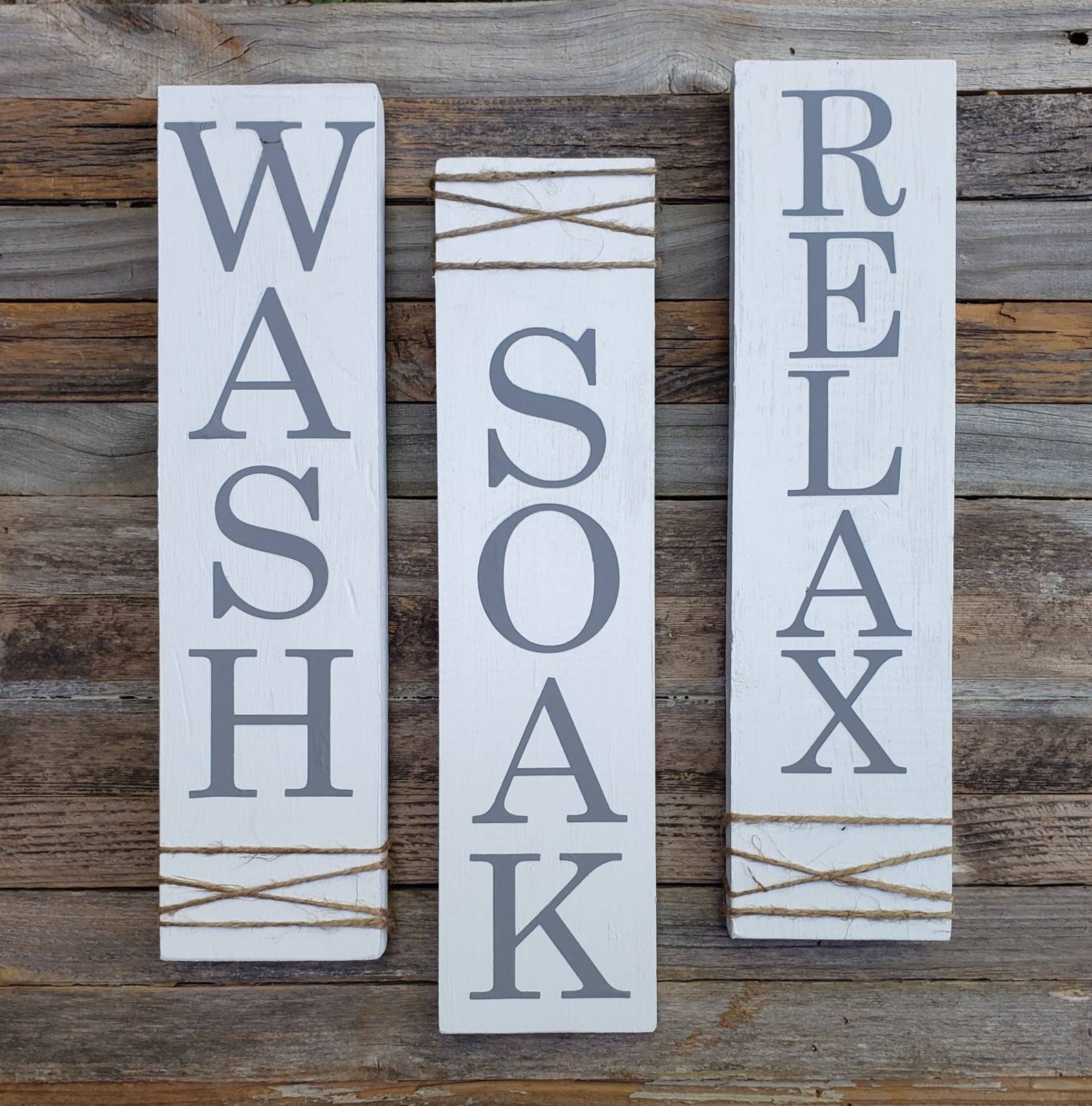 Rustic Bathroom Signs Wash Relax Soak Bath Signs Rustic Wall - Etsy