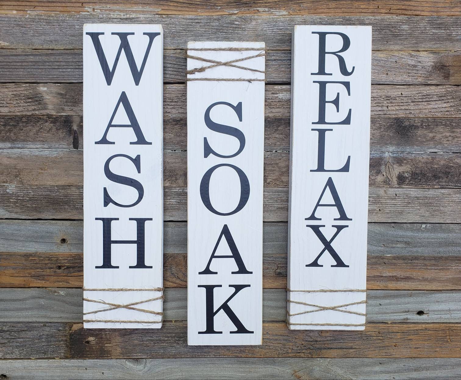 Home Décor Home & Living Farmhouse Wall Decor Set Of Three Wash Sign ...