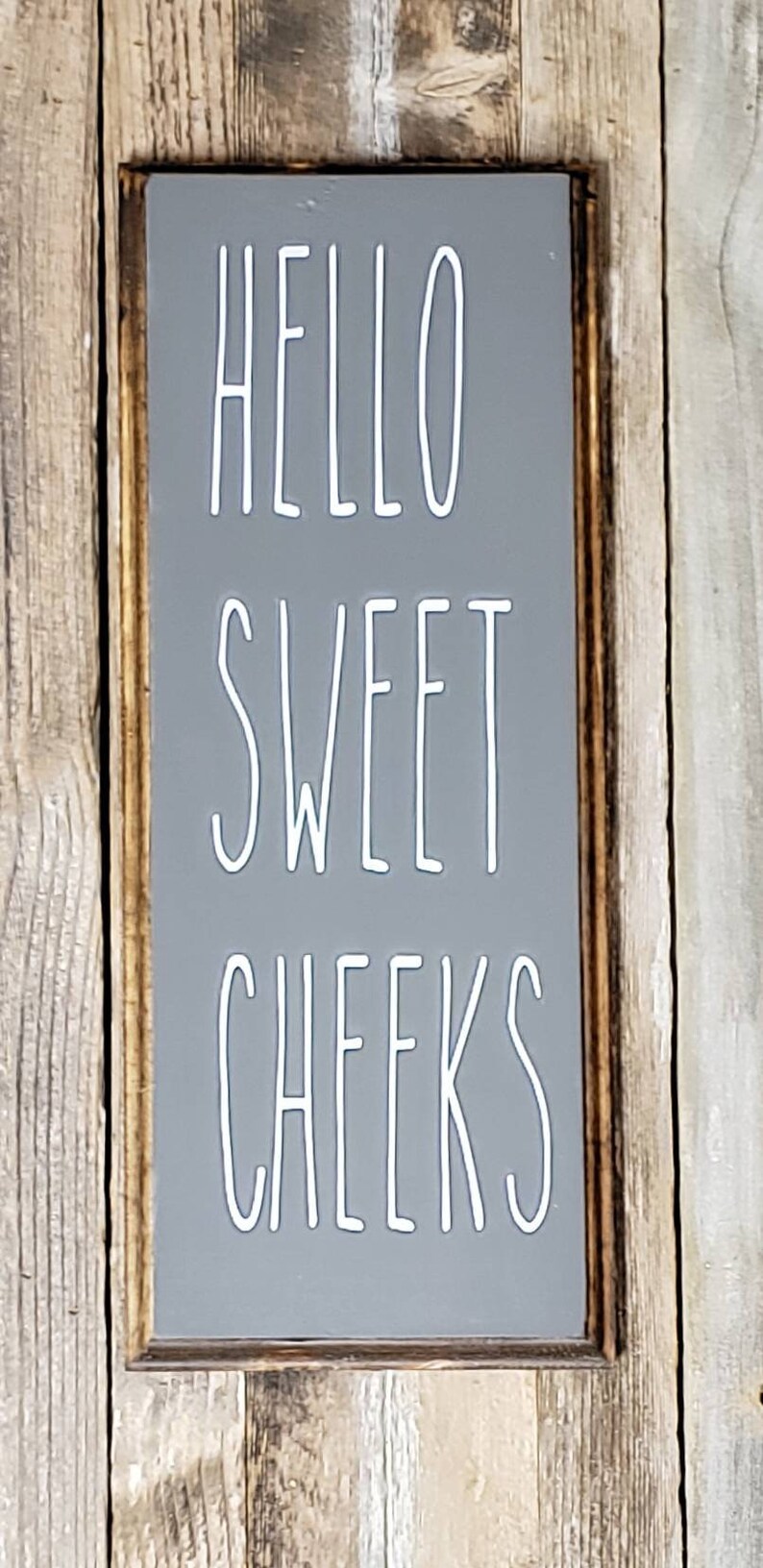 Hello Sweet Cheeks Sign Rustic Bathroom Decor Farmhouse - Etsy