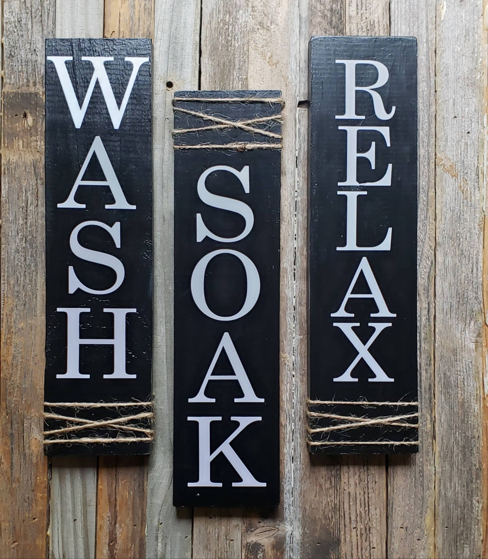 Rustic Bathroom Signs Wash Relax Soak Bath Signs Rustic Wall | Etsy