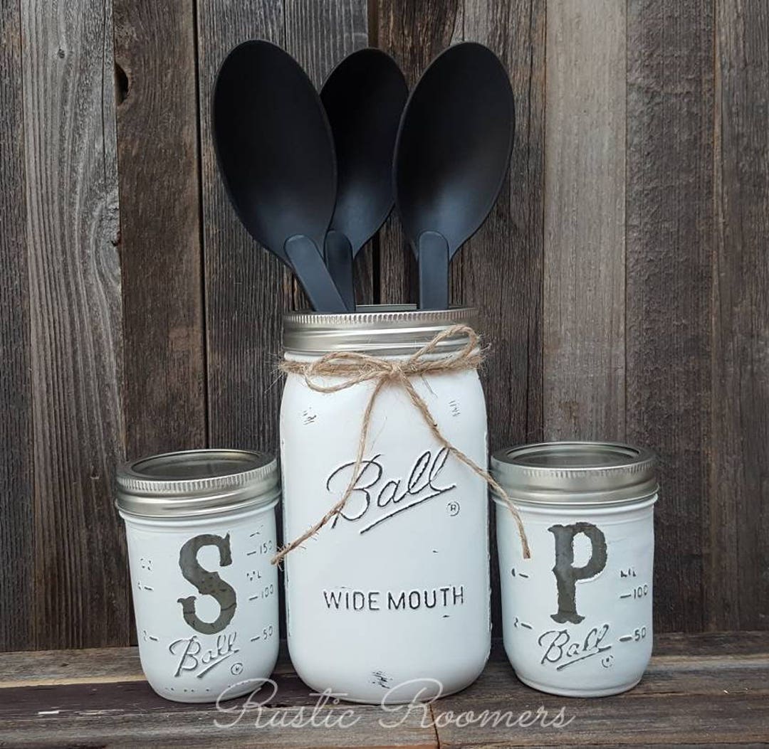 Mason Jar Kitchen Set - Etsy