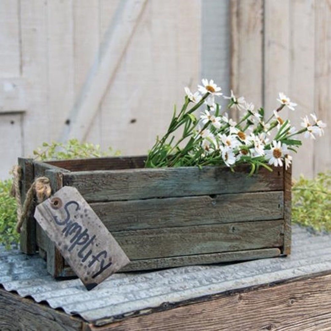 Rustic Wood Jute Box - Etsy