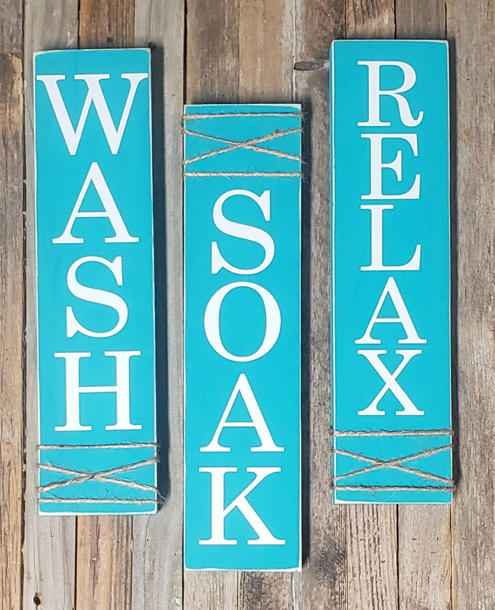 Rustic Bathroom Signs Wash Relax Soak Bath Signs Rustic Wall - Etsy