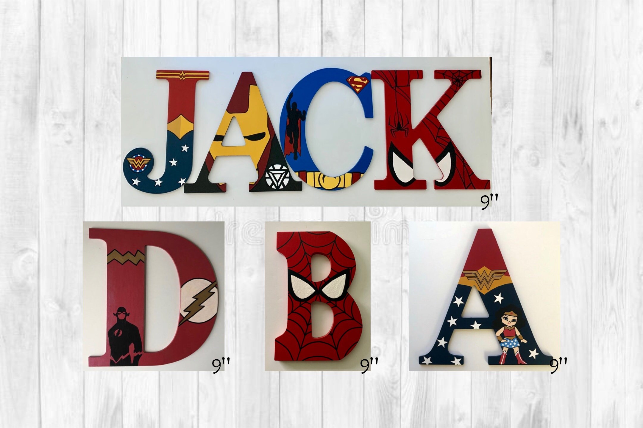Super Hero Themed Letters - Etsy