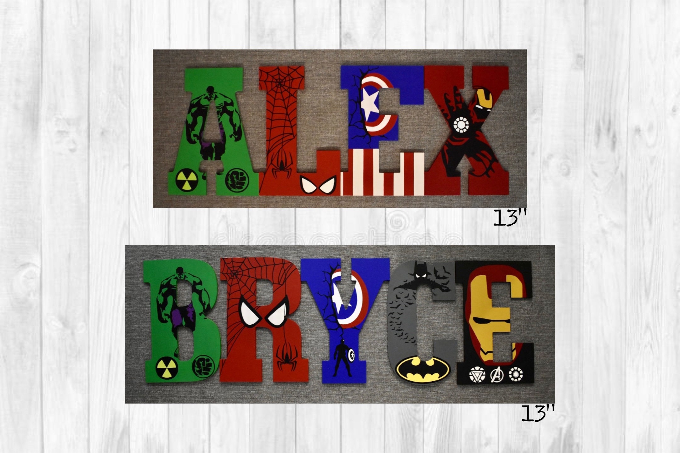Super Hero Themed Letters - Etsy
