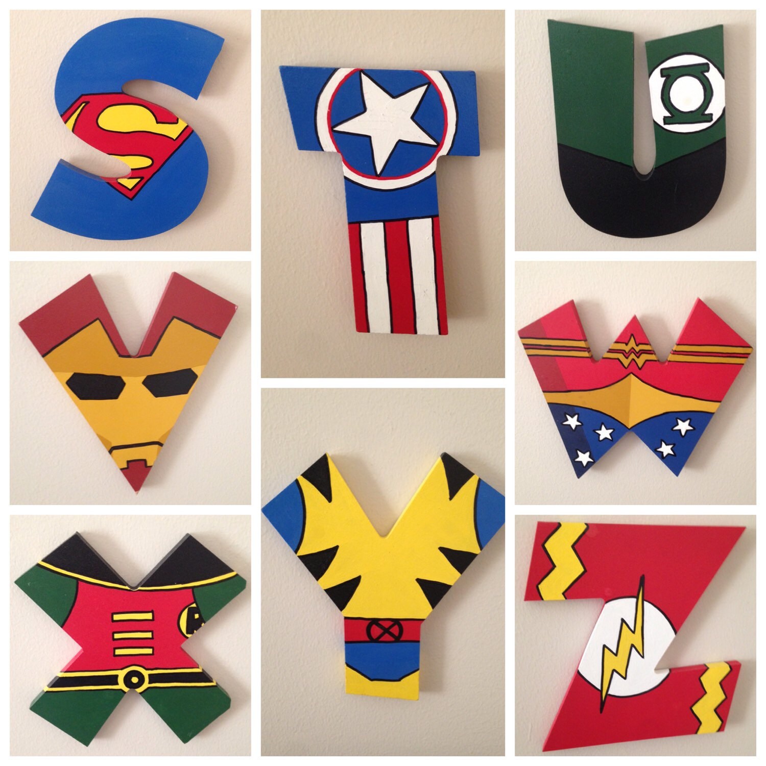 Super Hero Themed Letters - Etsy