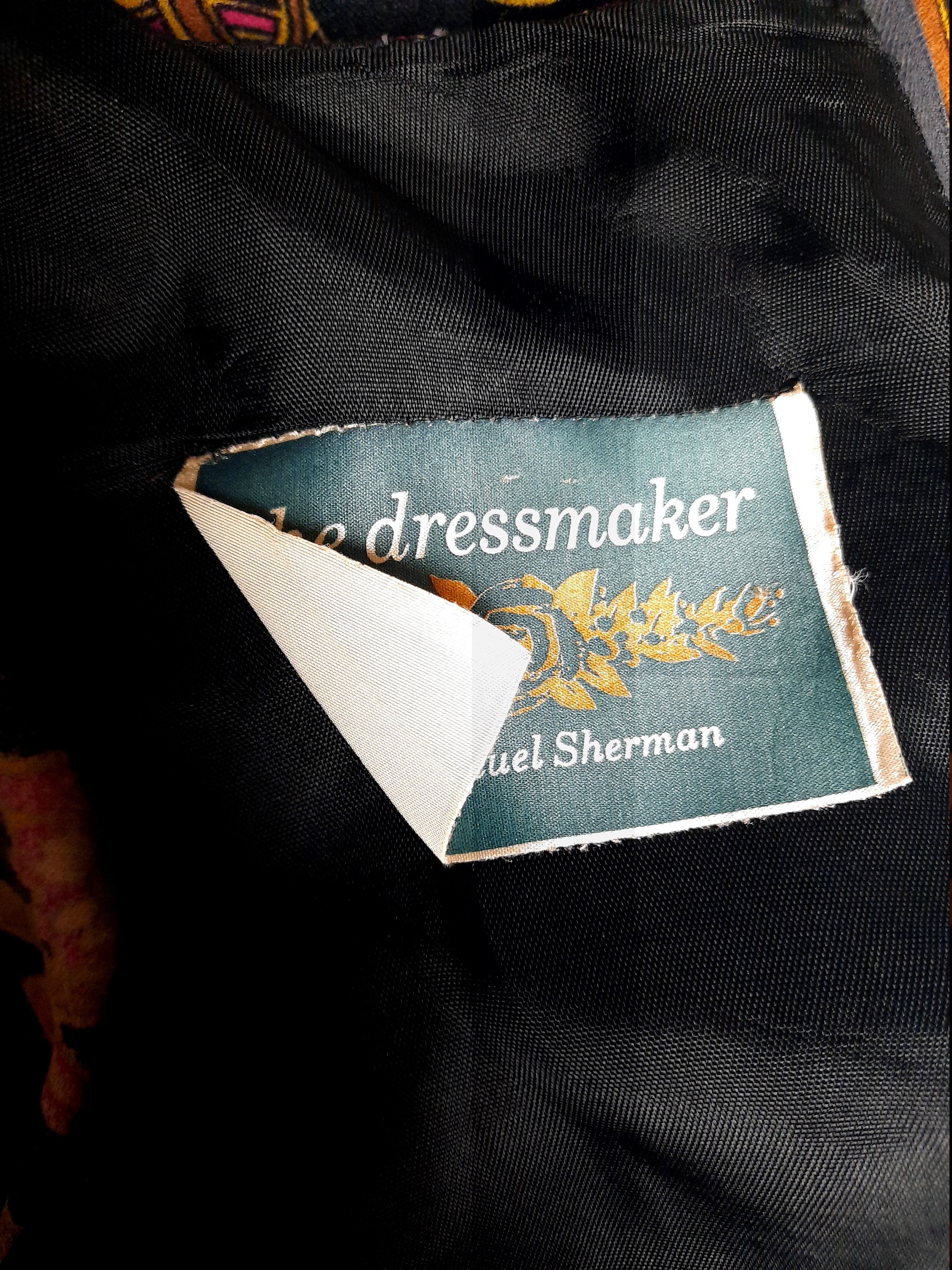 Vintage 1960s Samuel Sherman Black Multicolour Printed Maxi - Etsy UK