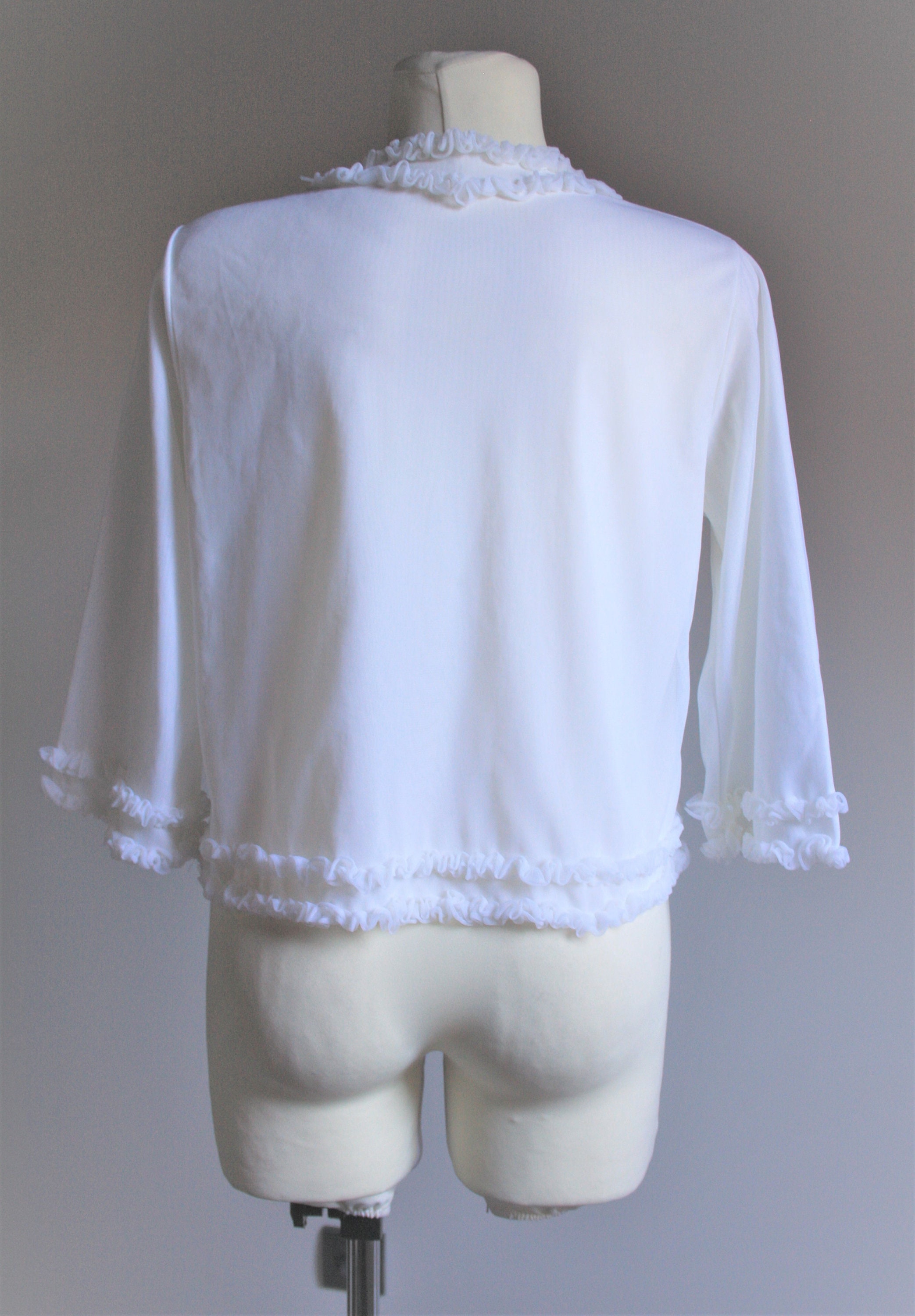 Kayser Tailored Vintage 1950s White Nylon Ruffle Bed Jacket - Etsy