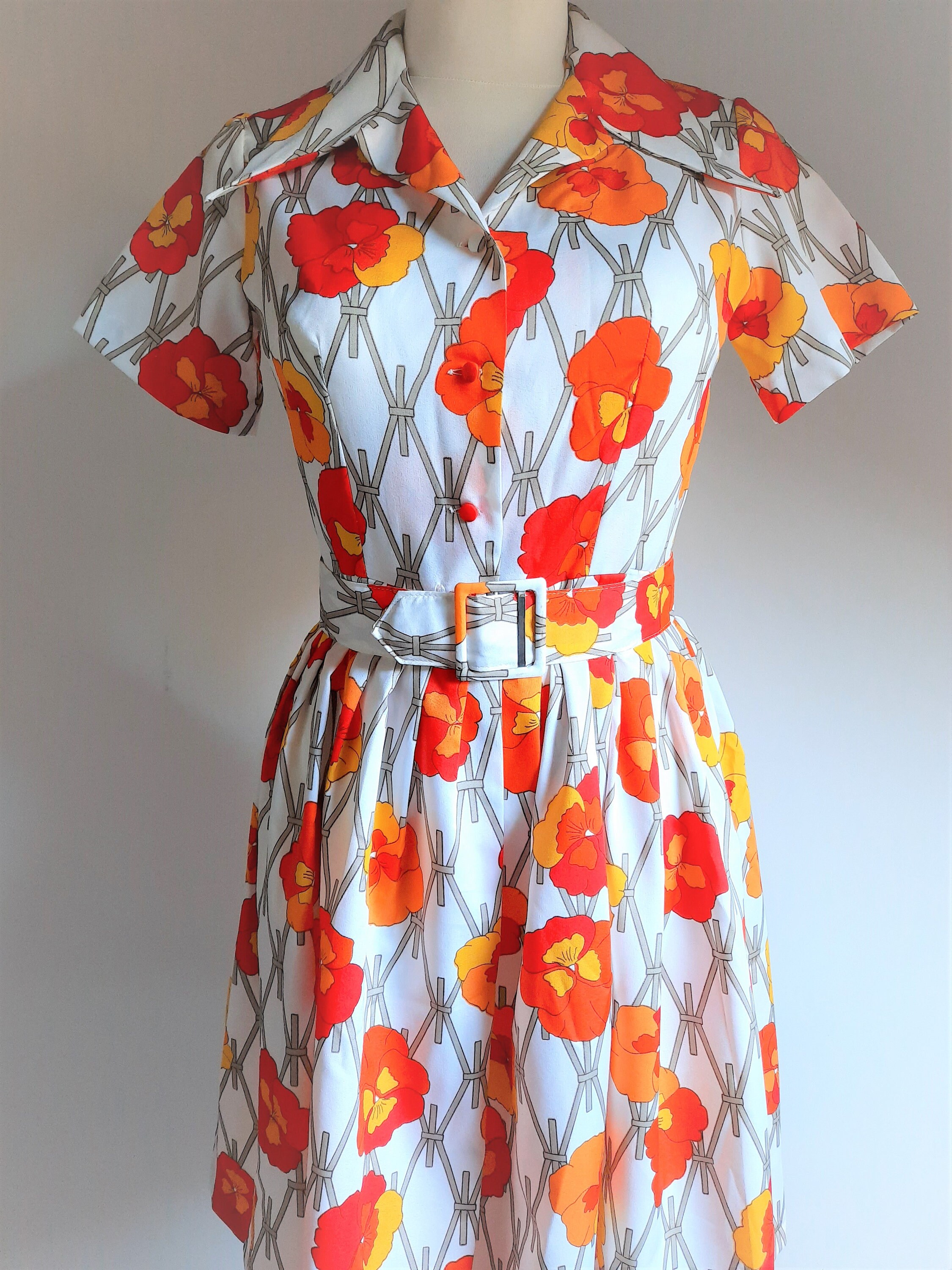 Vintage 1970s Lady Bayard Colourful Floral Summer Dress Size - Etsy