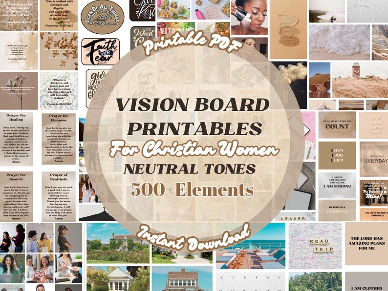 Christian Vision Board Printables for Women, 500+ Diverse Images ...