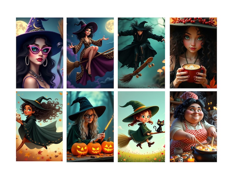 43 Witch Png Bundle, Witch Witchcraft Clipart Bundle Png, Witch ...