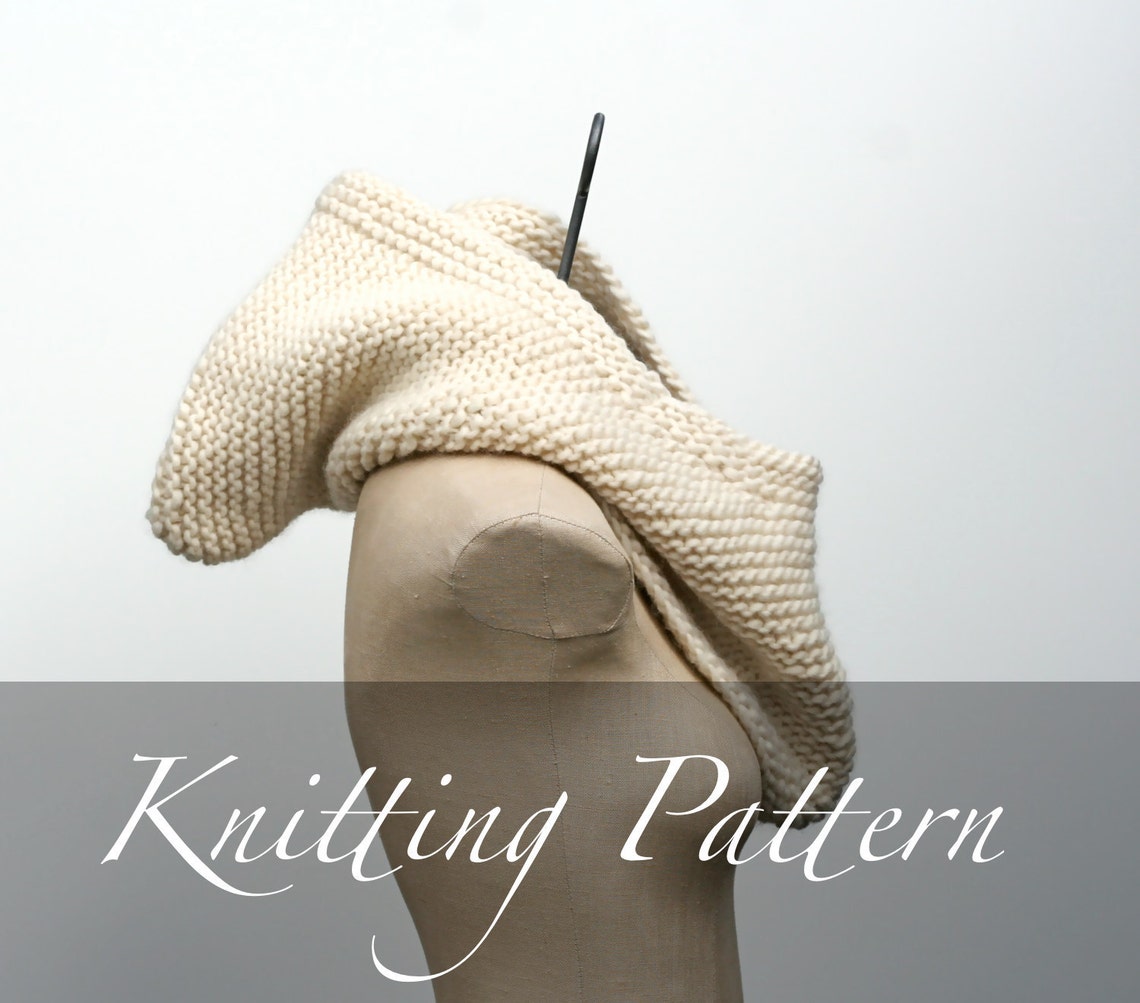 Knitting Pattern the Inga Hood Oversized Cowl Pattern - Etsy