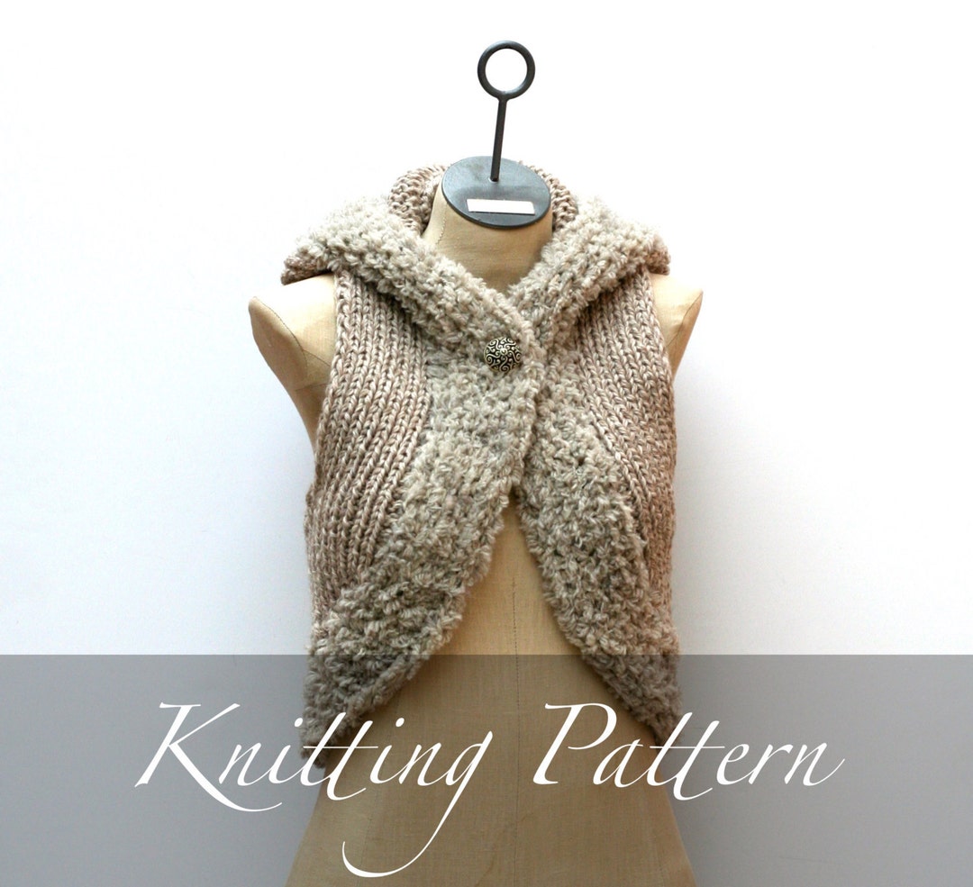 Knitting Pattern - the Genevieve Hooded Vest - Vest Pattern ...