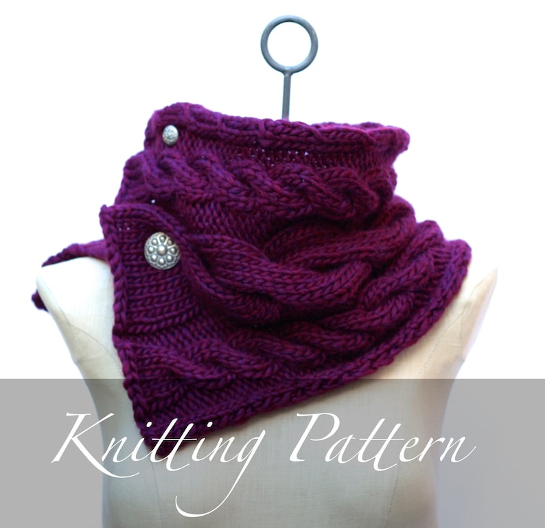 Knitting Pattern: the Cabled Roving Cowl ~ Hand Knit Luxurious Cabled ...