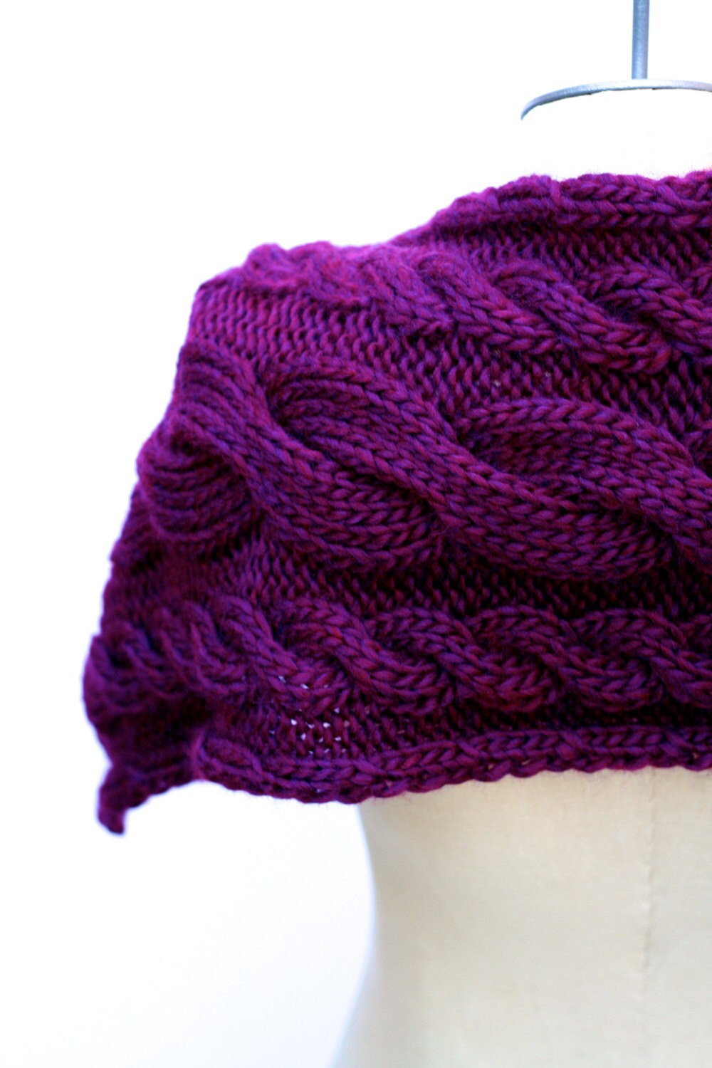 Knitting Pattern: the Cabled Roving Cowl ~ Hand Knit Luxurious Cabled ...
