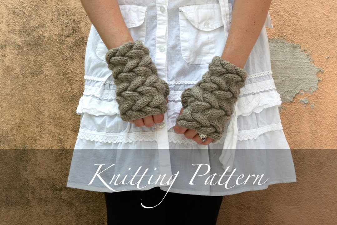 Knitting Pattern - Cozy Cabled Mitts - Fingerless Gloves Pattern - Hand ...