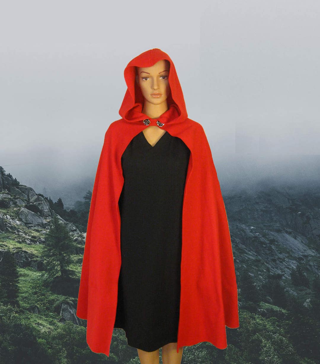 Fleece Red Cape/cloak, Little Red Riding Hood, Kids/adult Halloween ...