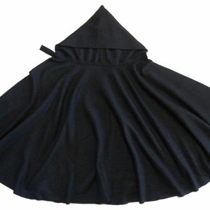 Black Fleece Hooded Cape, Costume Cloak - Etsy