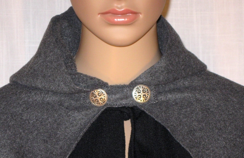 GRAY Hooded Cape Cloak, Hobbit Cloak, Archer Wizard Elven Cloak ...