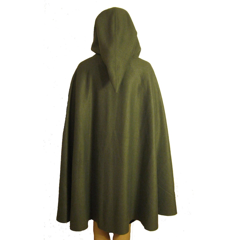 Olive GREEN Hooded Cape Cloak Halloween Costume Medieval | Etsy