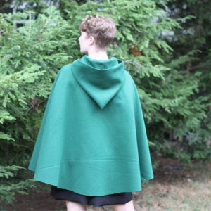 Green Hooded Fleece Cape, Adult Child Costume, Cosplay LARP - Etsy