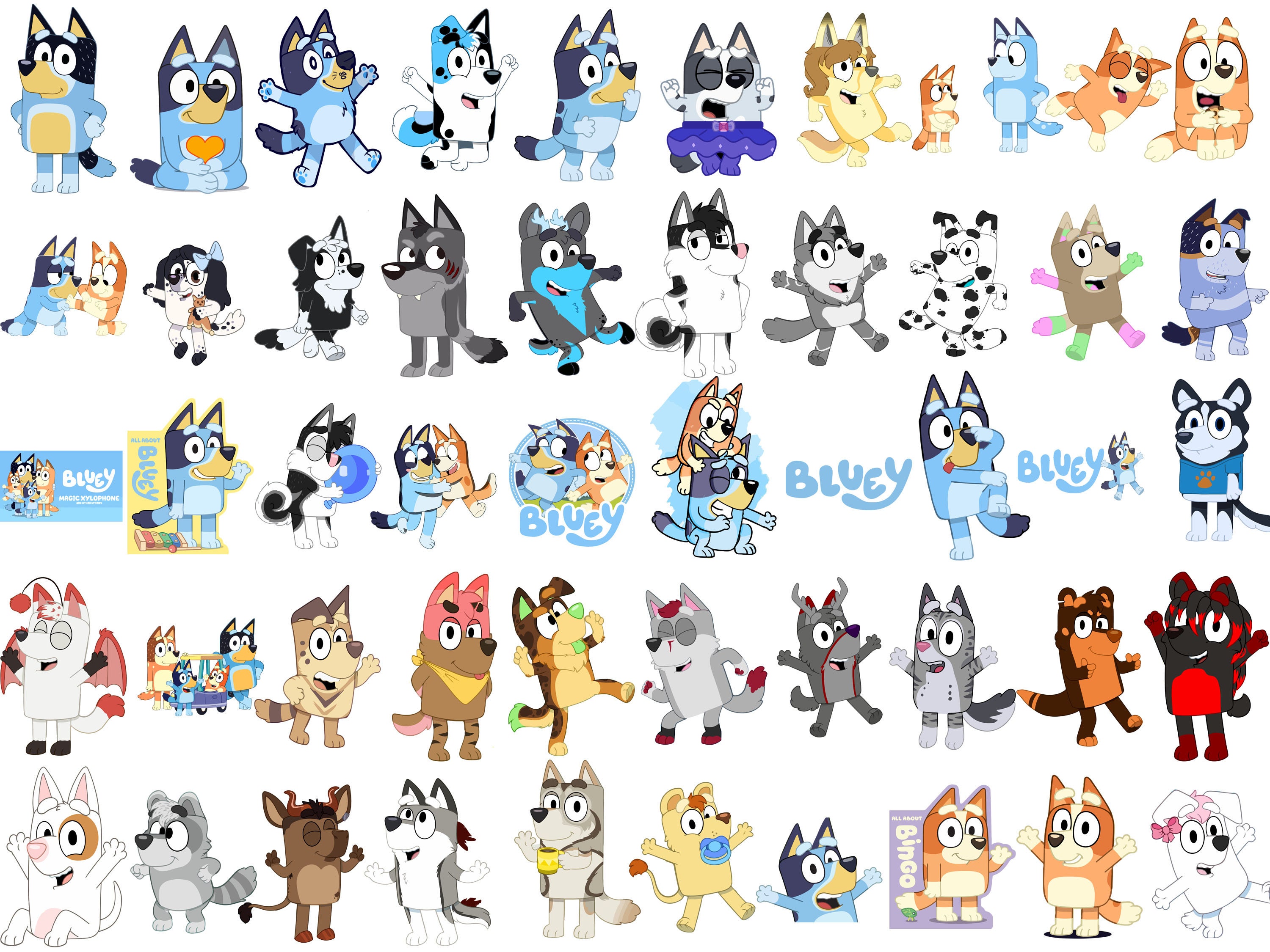 50 Designs Bluey Svg Bundle Bluey Png Bluey Family Bundle Bluey Digital ...