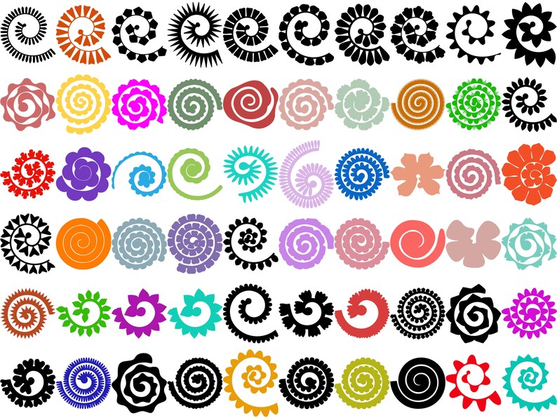 Rolled Flower Svg Bundle Paper Flower Svg Digital Paper Svg Digital ...
