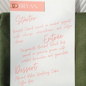 Custom Letterpress Wedding Menus and Invitations - Etsy