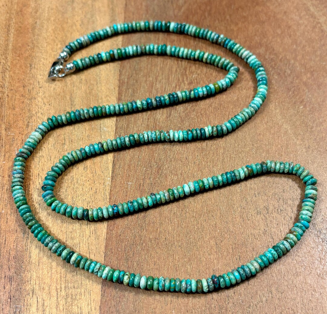 Long Skinny Turquoise Necklace 29" - Etsy