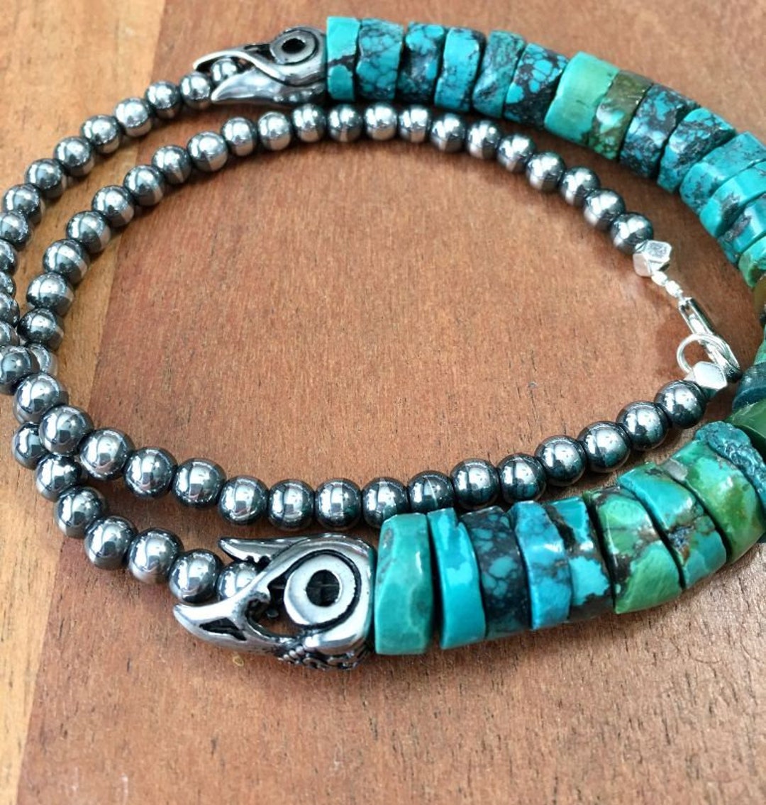 Turquoise Necklace With Raven Art Four Lengths Available - Etsy