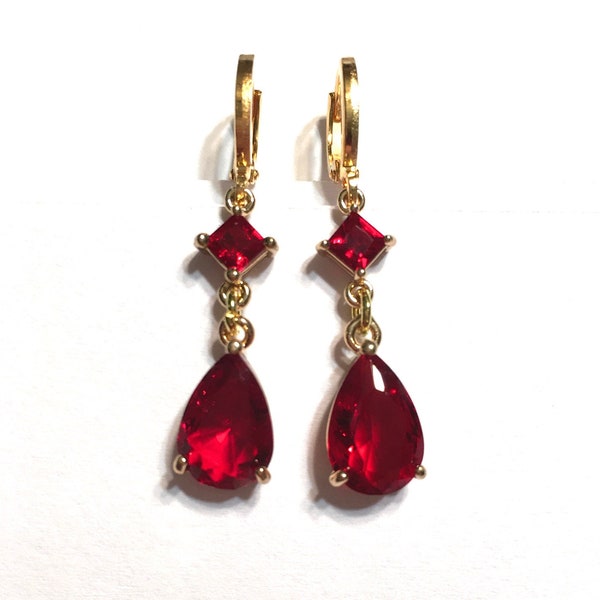 Red Ruby Earrings - Etsy