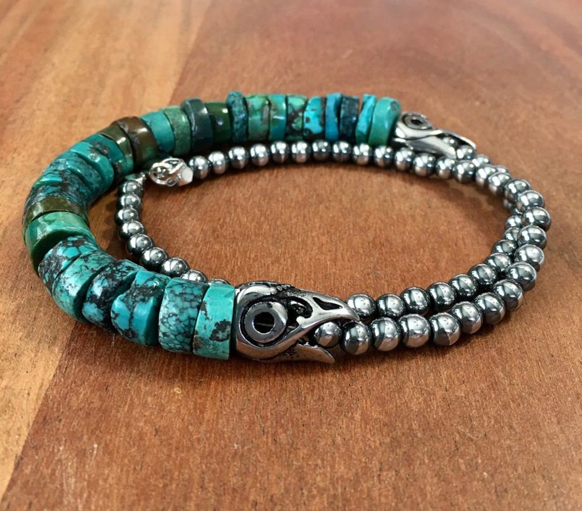 Turquoise Necklace With Raven Art Four Lengths Available - Etsy