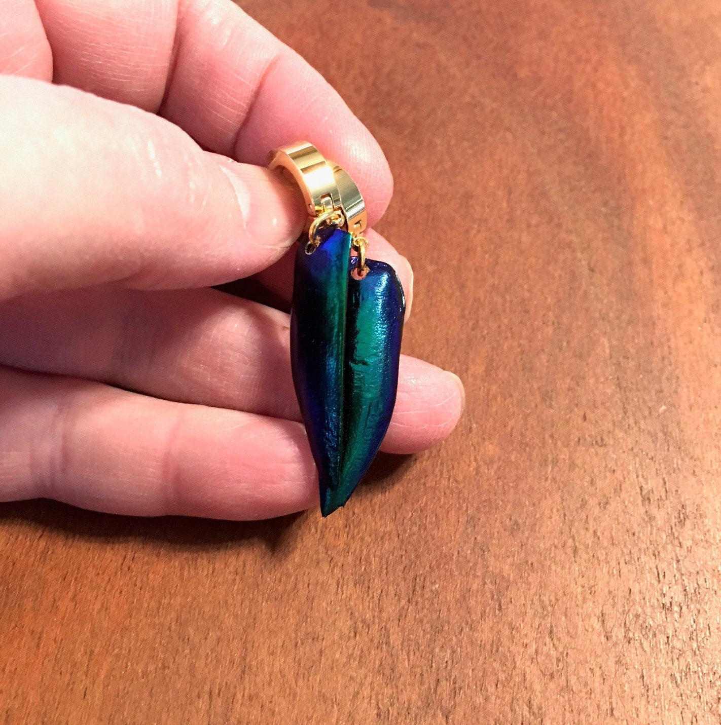 Real Elytra Beetle Wings on Huggie Hoop Earrings in Electric - Etsy