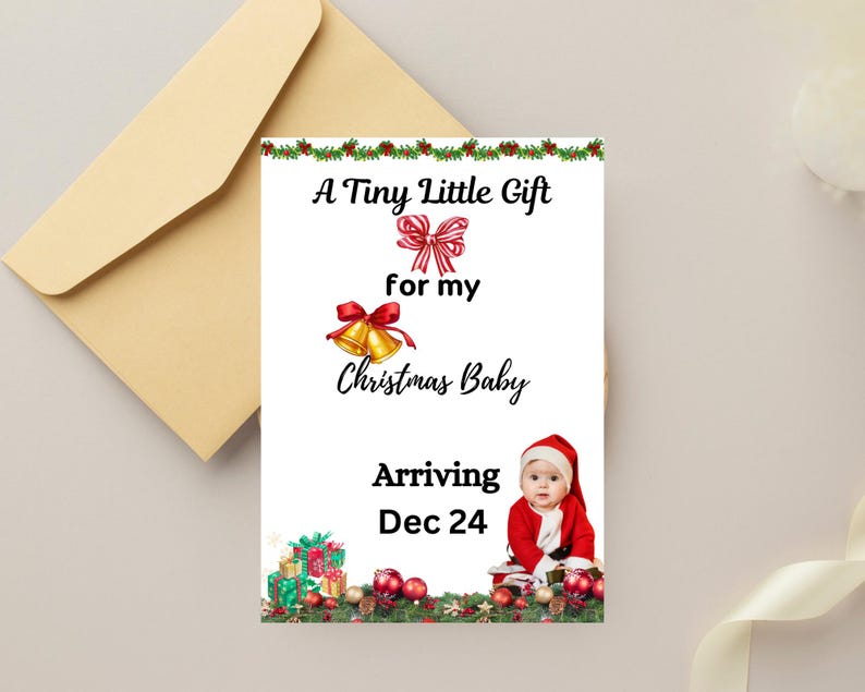 Baby Announcement Invitation Card With Envelopes, Gender Neutral Baby ...