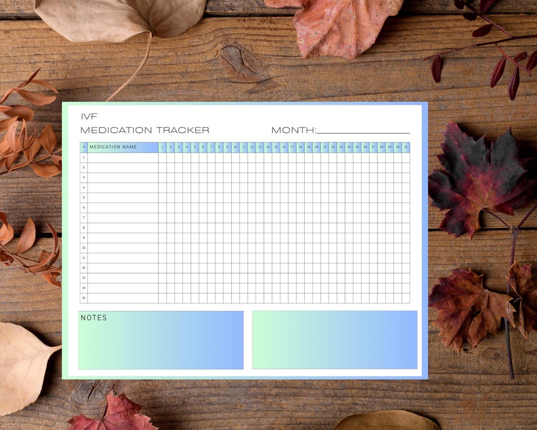 IVF Medication Tracker Printable, Fertility Treatment Planner ...