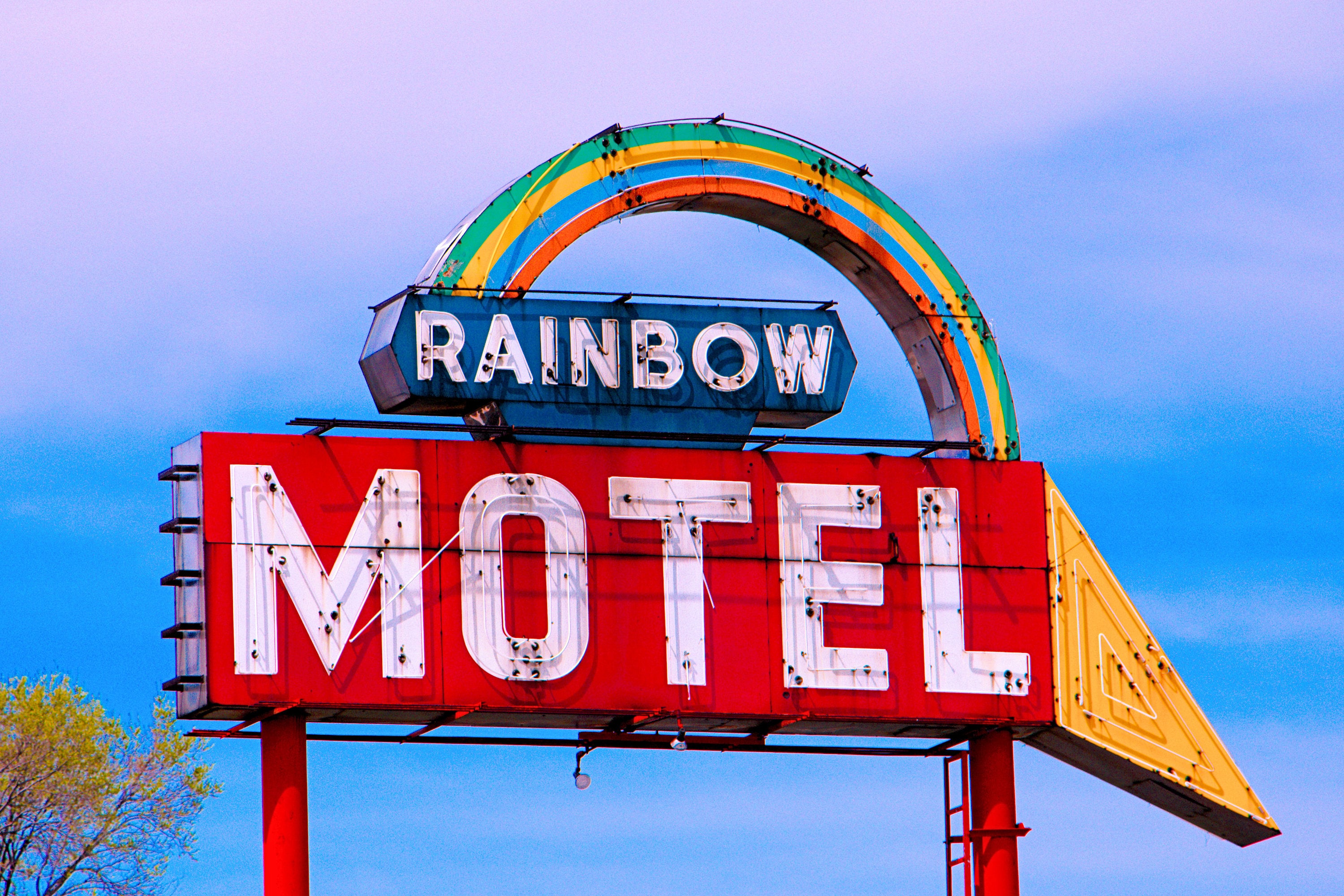 The Rainbow Motel Neon Sign in Chicago - Etsy