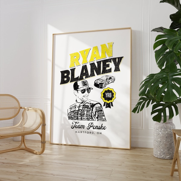 Nascar Ryan Blaney Wall Art - Etsy
