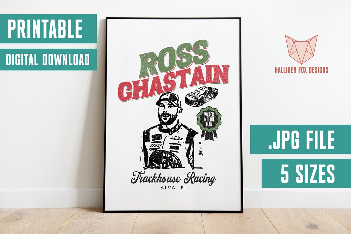 Digital Download Wall Art - Ross Chastain #1 2023 Nascar Printable ...