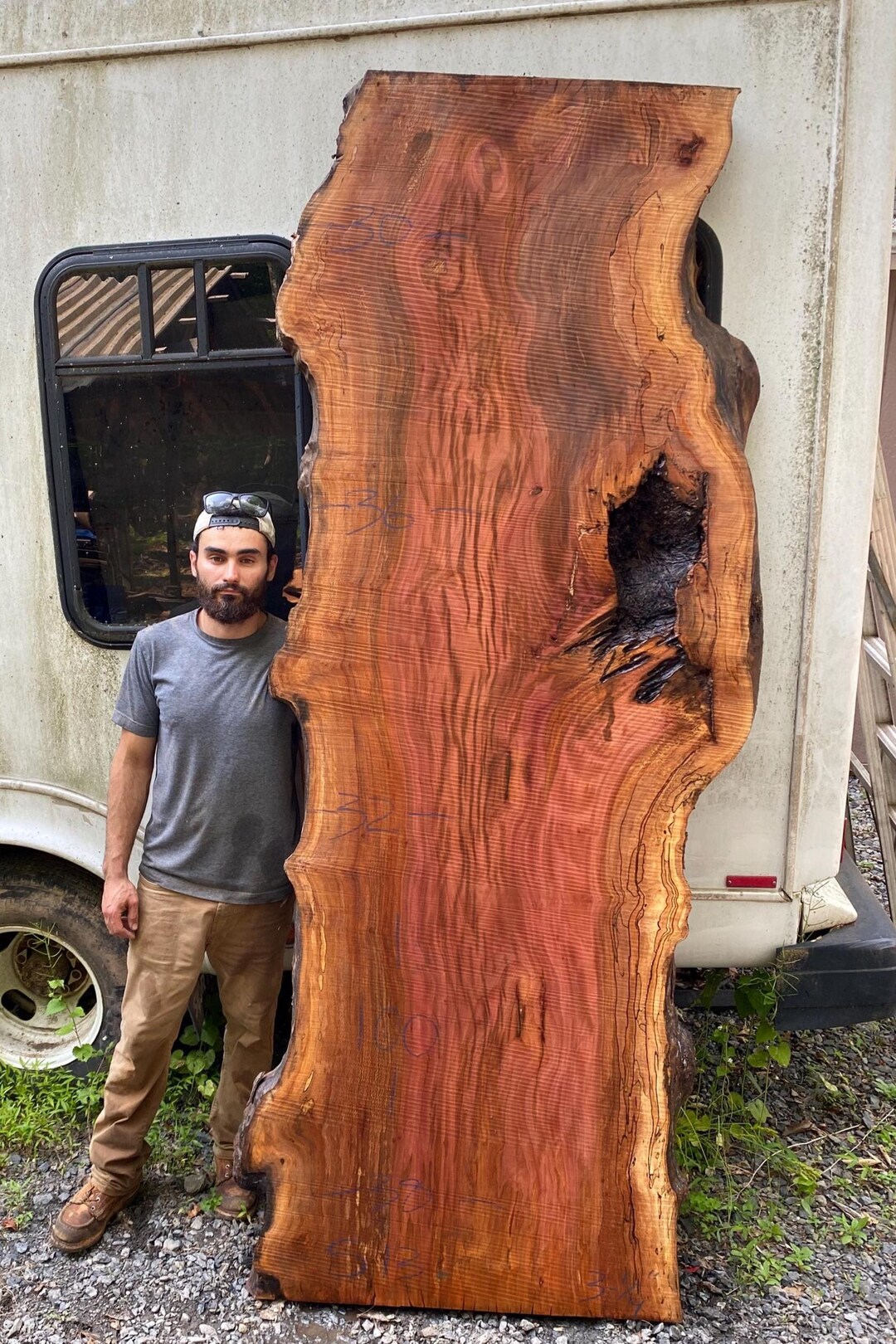 Live Edge Burly Sycamore Slab Highly Figured for Bar Top, Table Top ...