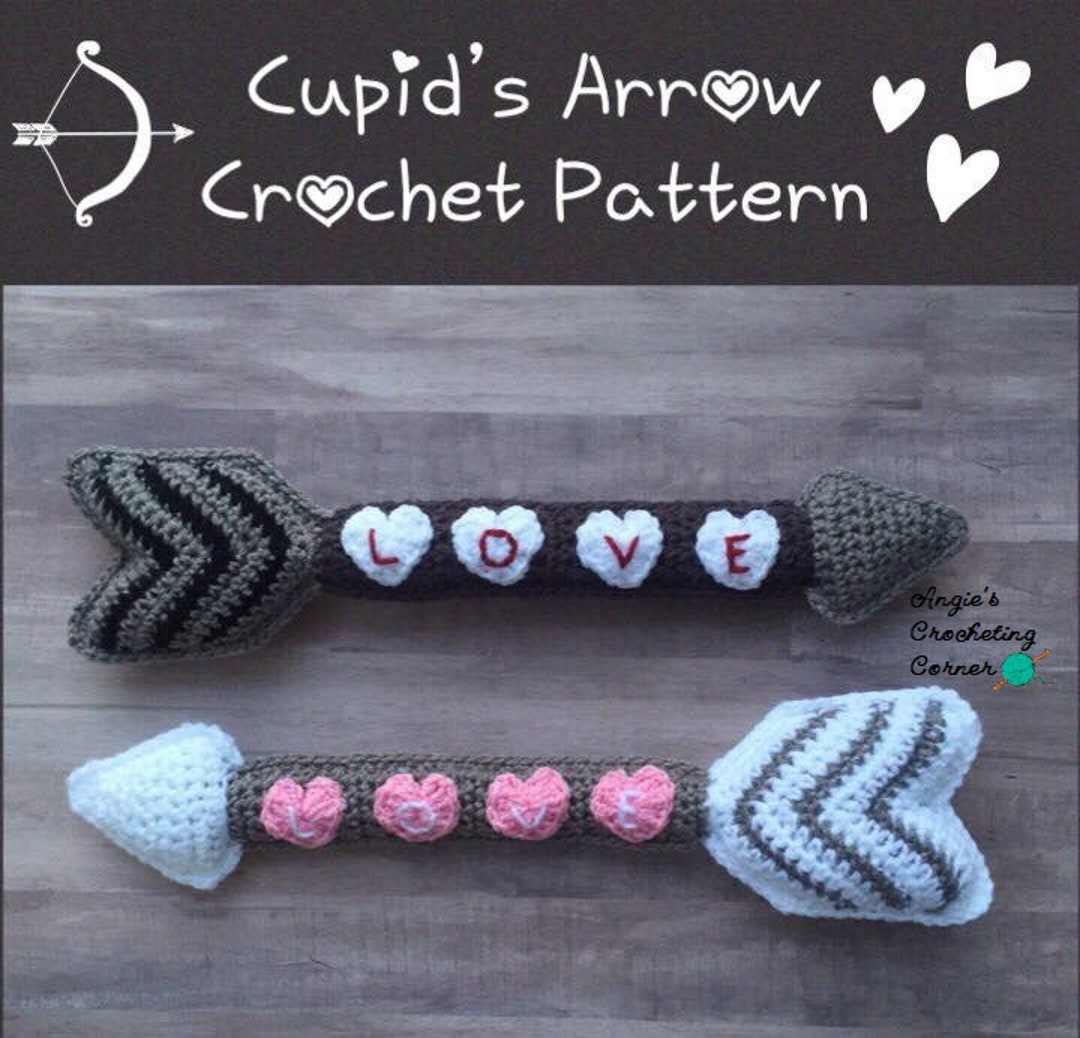 Crochet Cupid's Arrow Crochet Pattern, Crochet Arrow Pattern, Arrow of ...