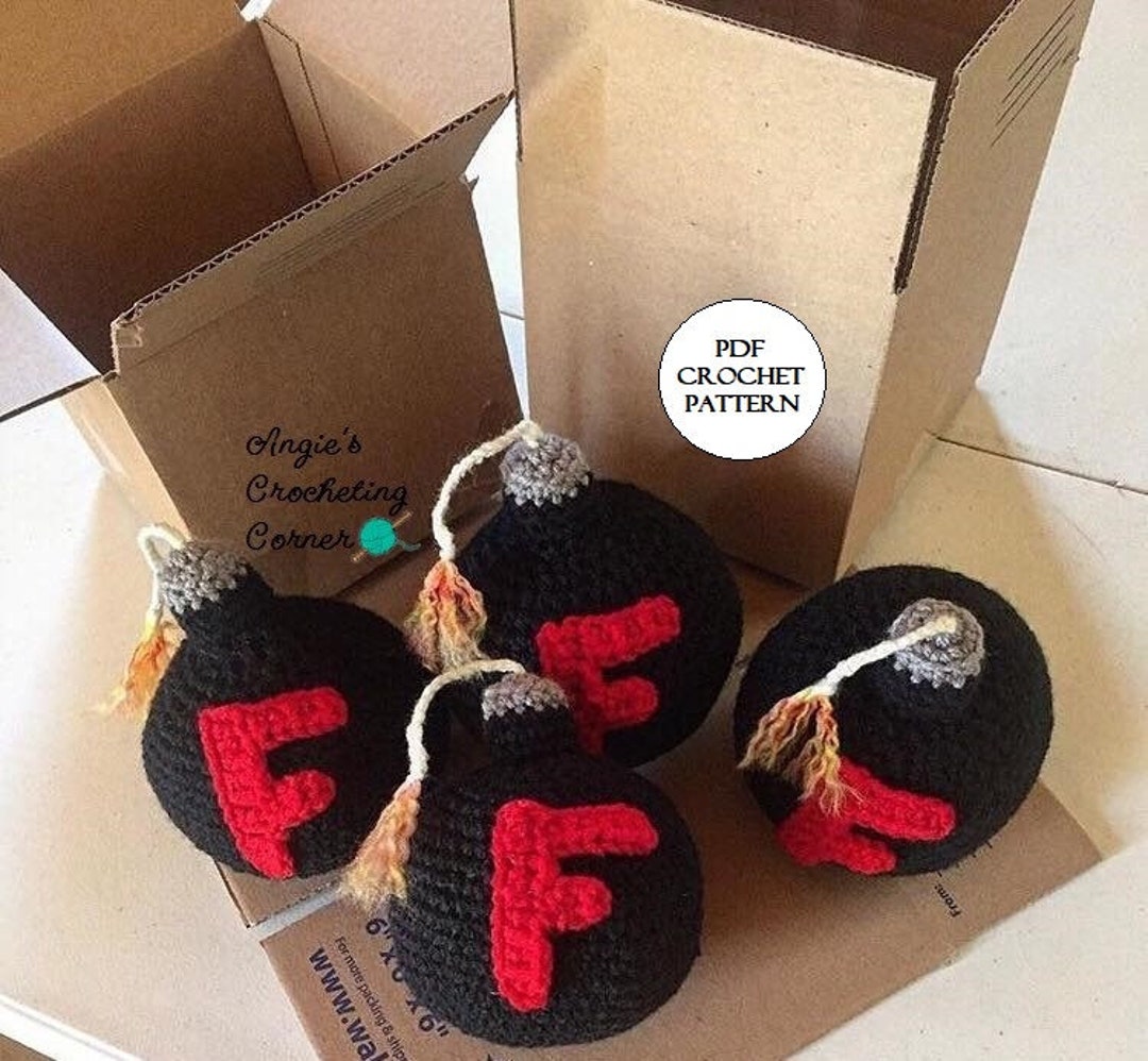 Crochet F Bomb Pattern, F-bomb Pattern, Cuss Bomb, Curse Bomb, F Bomb ...