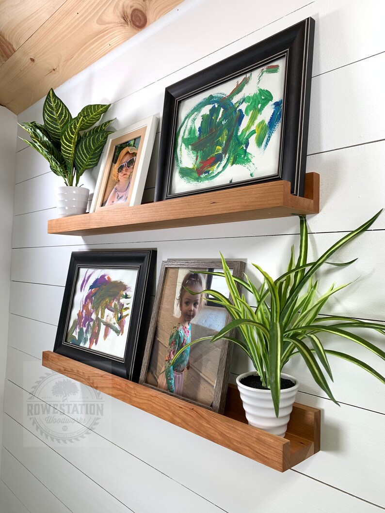 Solid Cherry Floating Picture Ledge Floating Shelf Cherry - Etsy